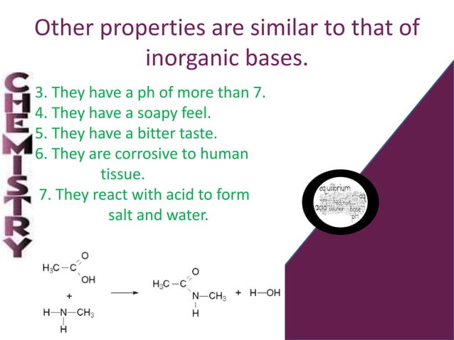 ORGANIC BASES | PPTX | Chemistry | Science