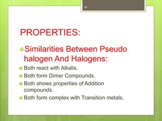 Interhalogens pseudohalogens | PPTX