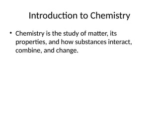 Comprehensive Introduction to Chemistry: Matter, Atoms, and Reactions ...