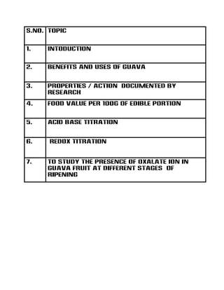 Chemistry project Study Of The Presence Of Oxalate Ion Content In Guava ...