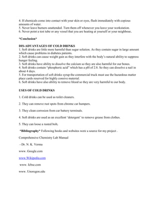Chemistry project....cold drinks | DOCX
