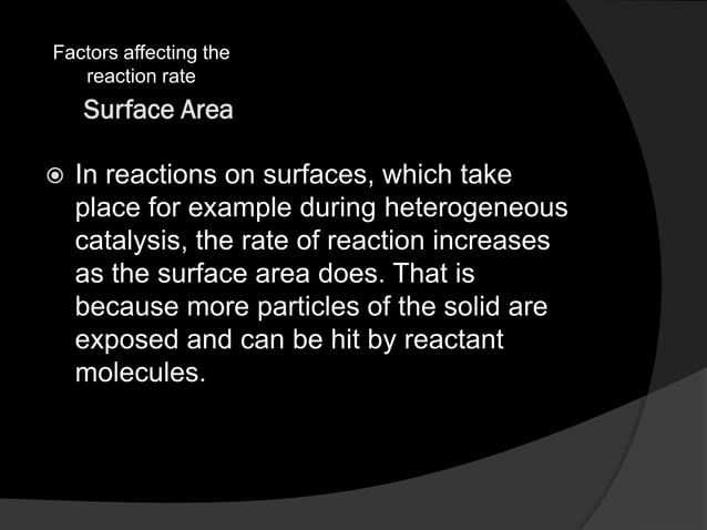 factors affecting the reaction rate | PPTX