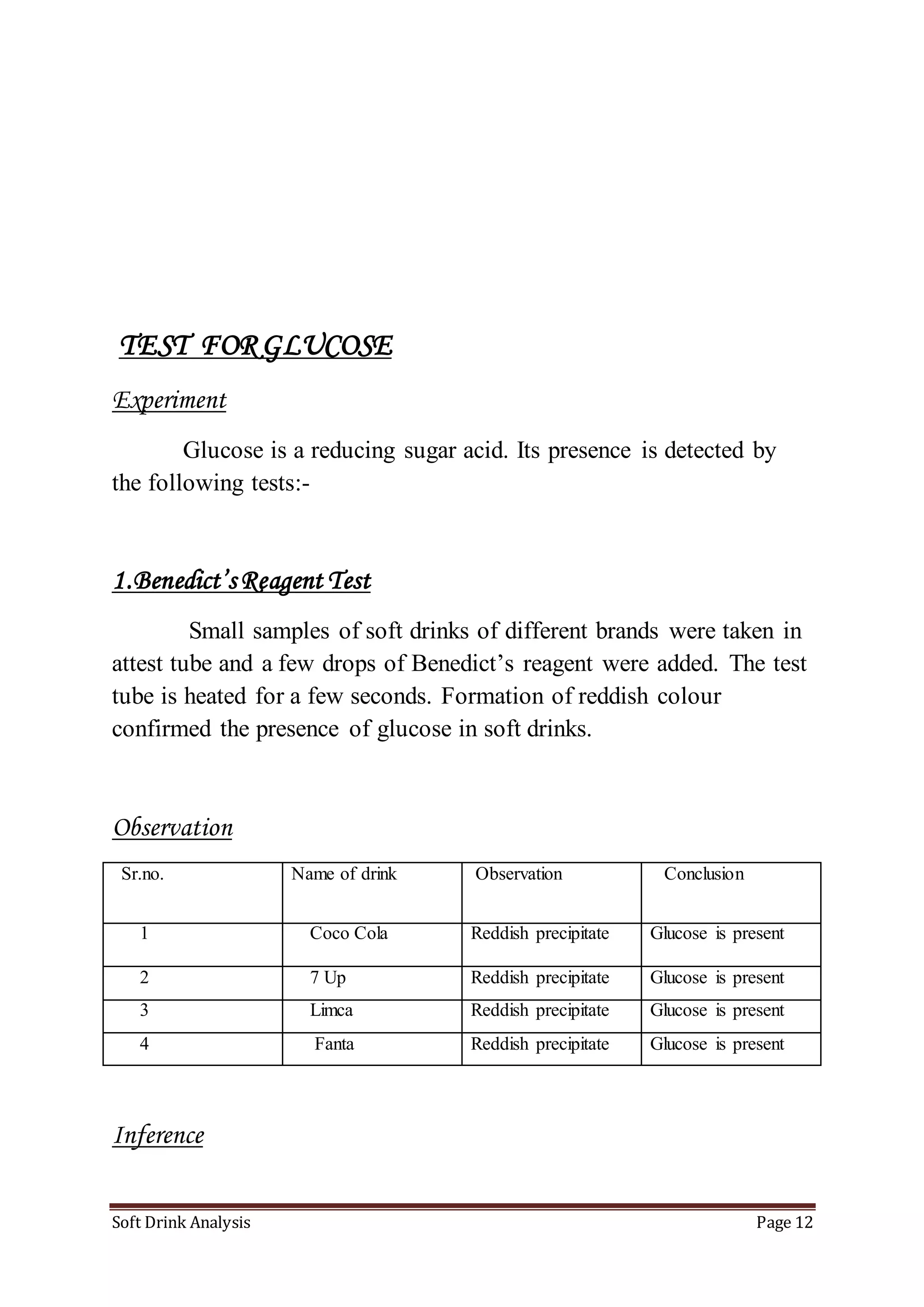 Soft Drink Analysis | DOCX
