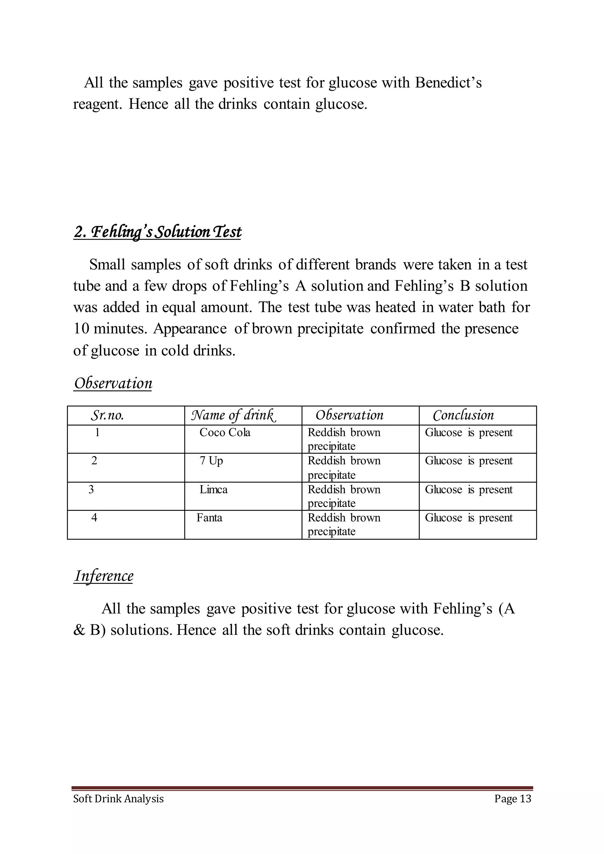 Soft Drink Analysis | DOCX