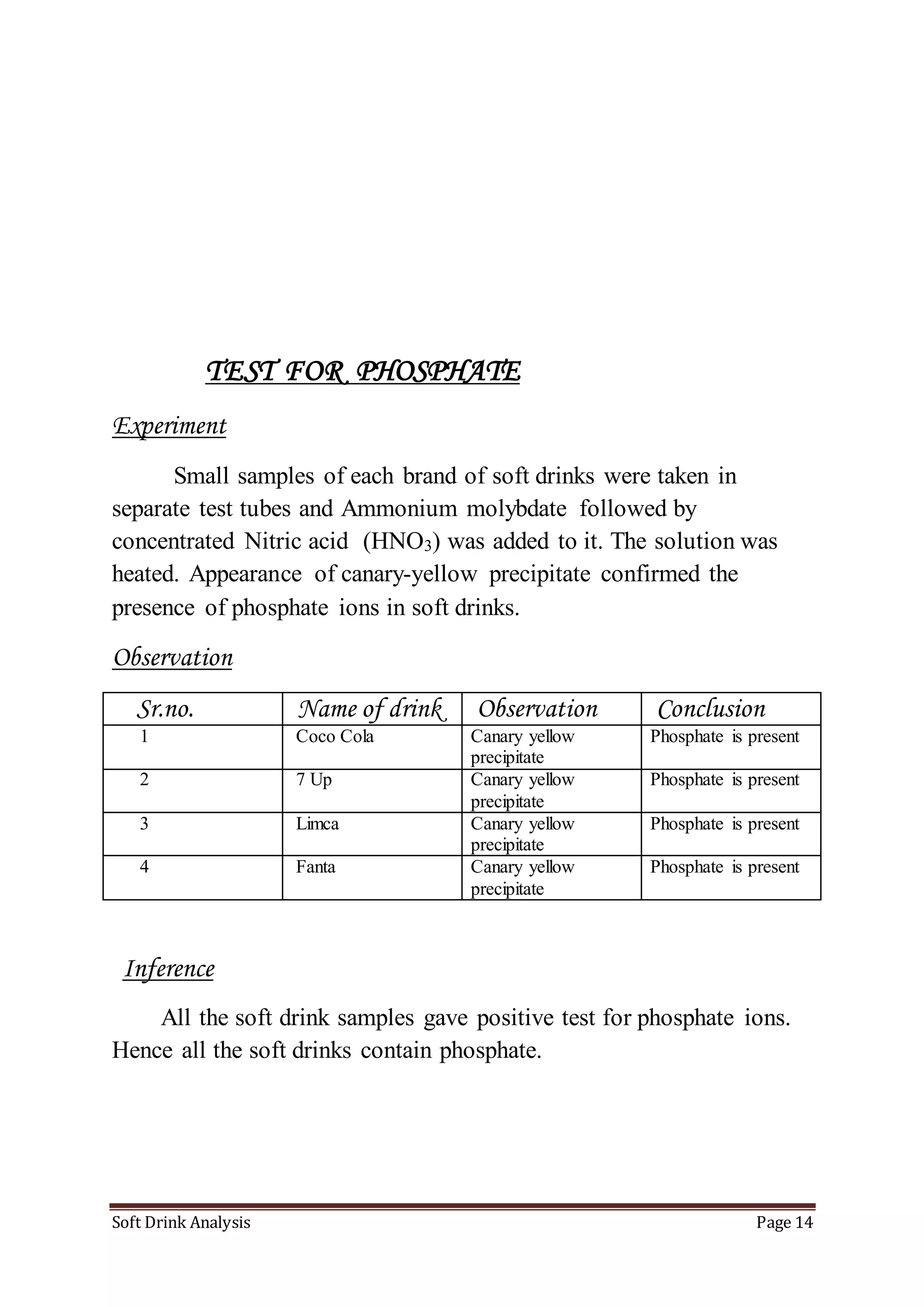 Soft Drink Analysis | DOCX