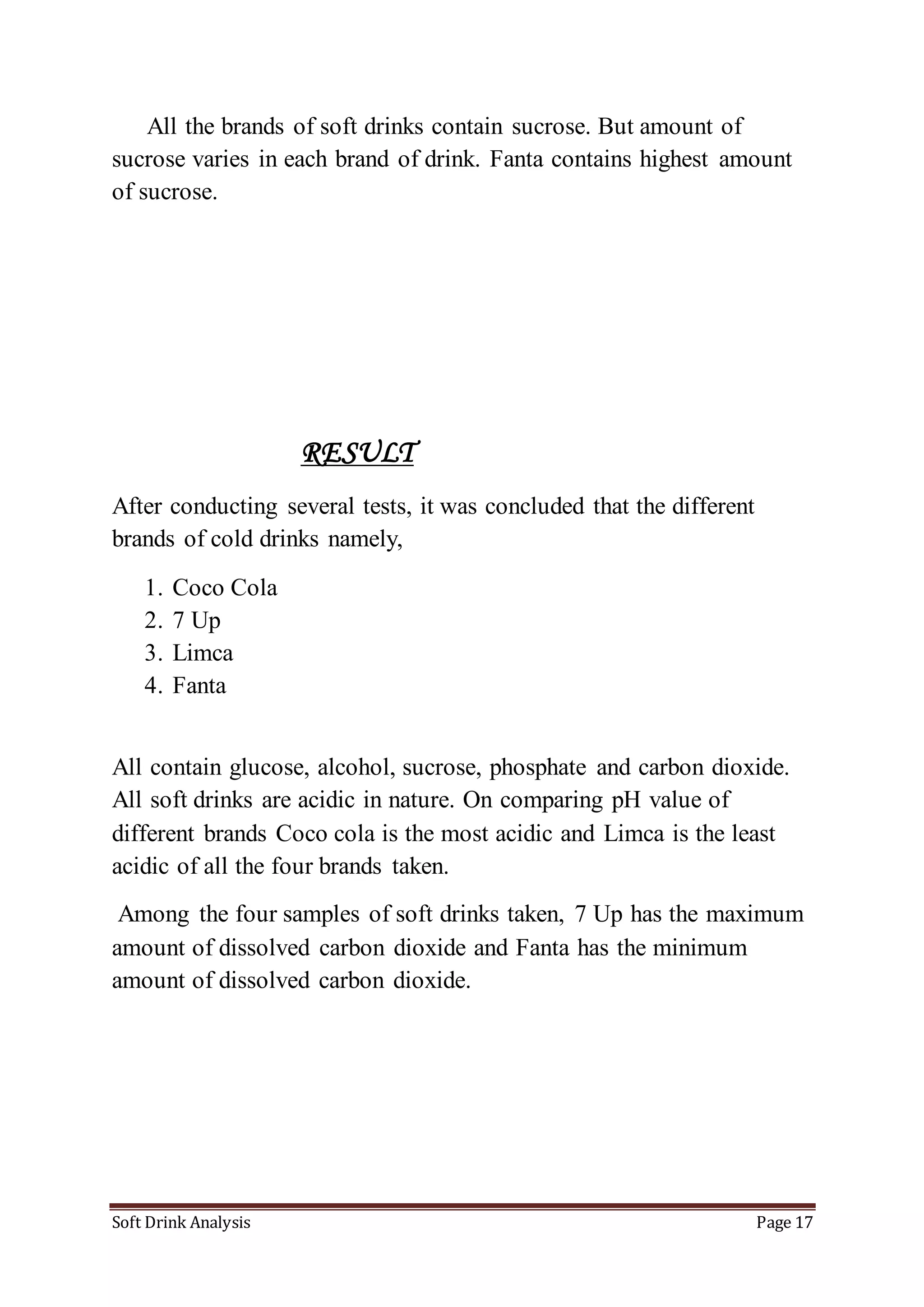 Soft Drink Analysis | DOCX