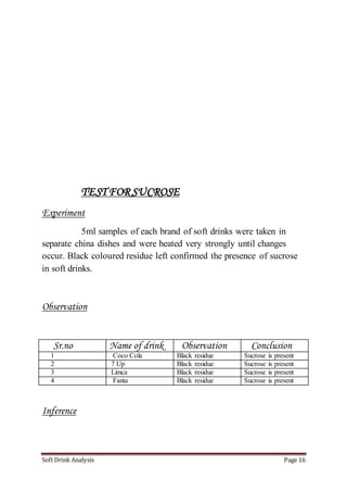 Soft Drink Analysis | DOCX