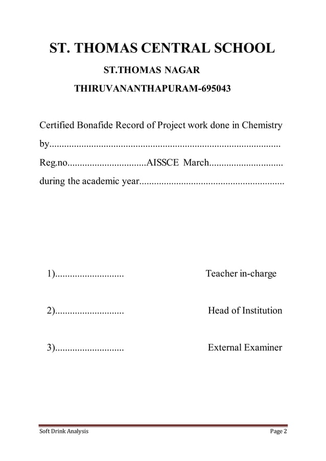 Soft Drink Analysis | DOCX | Chemistry | Science