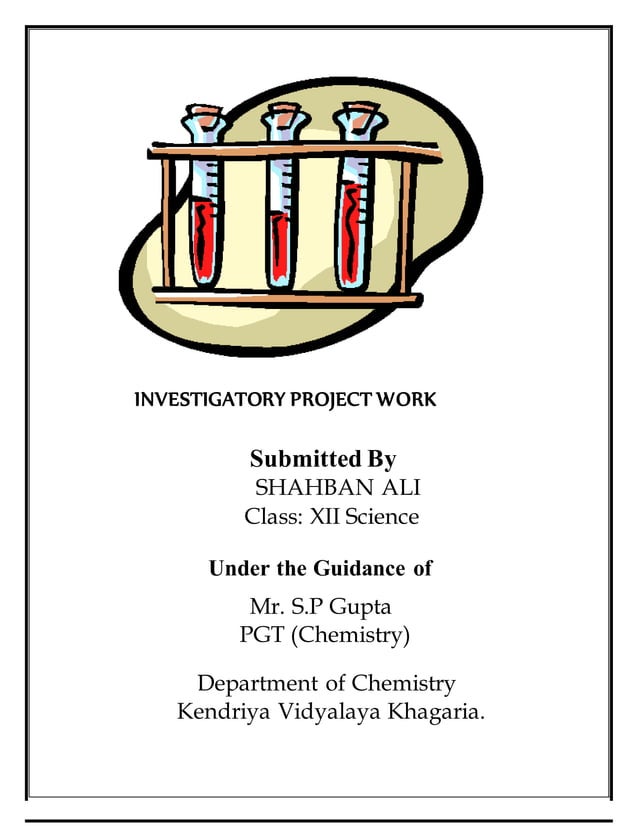 Chemistry project for Class 12 | DOCX