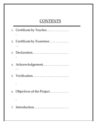 Chemistry project for Class 12 | DOCX