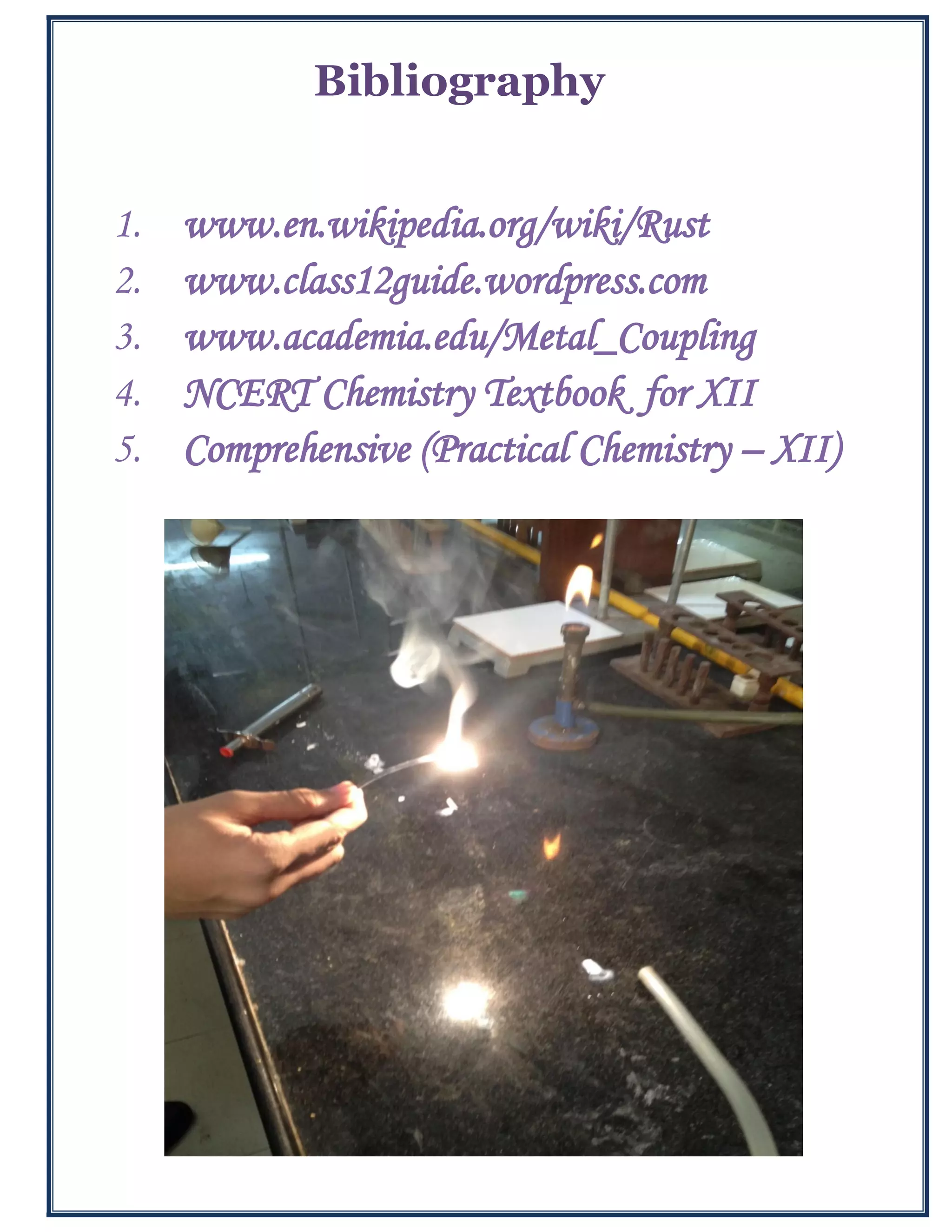 Chemistry Investigatory Project Class 12 | PDF