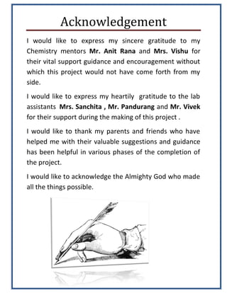 Chemistry Investigatory Project Class 12 | PDF