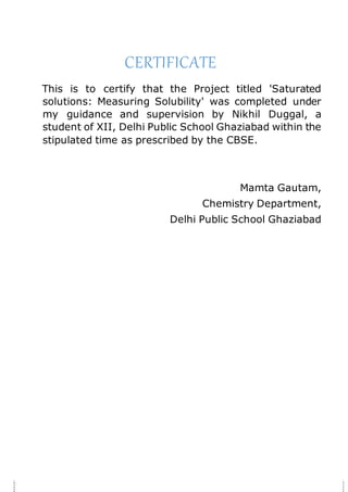 Chemistry project for Class 12 boards | DOCX