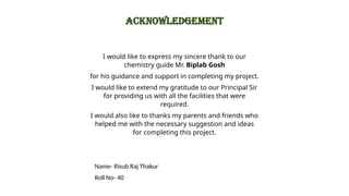 Chemistry project.pptxclaas 12 investigatory projects | PPTX