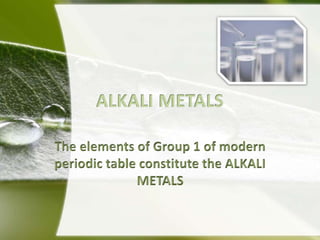 Alkali metals | PPTX