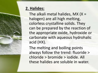 Alkali metals | PPTX