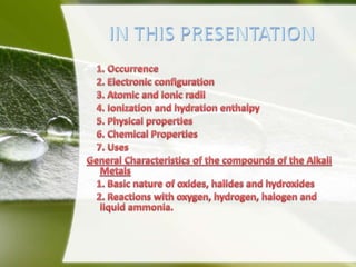 Alkali metals | PPTX