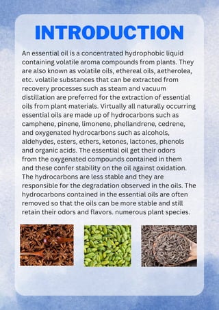 Chemistry project for class 12 on extracting essential oils from seeds ...