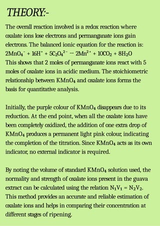 Quantitative Analysis of Oxalate Ions in Guava at Various Ripening ...