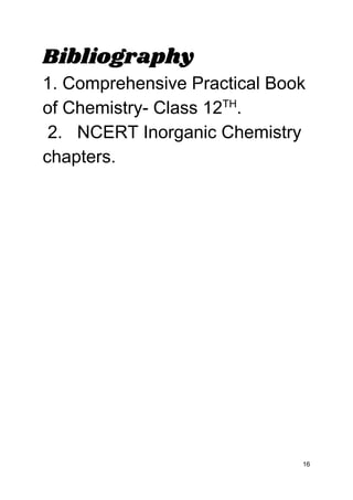 Chemistry project-study of constituents of an alloy | PDF