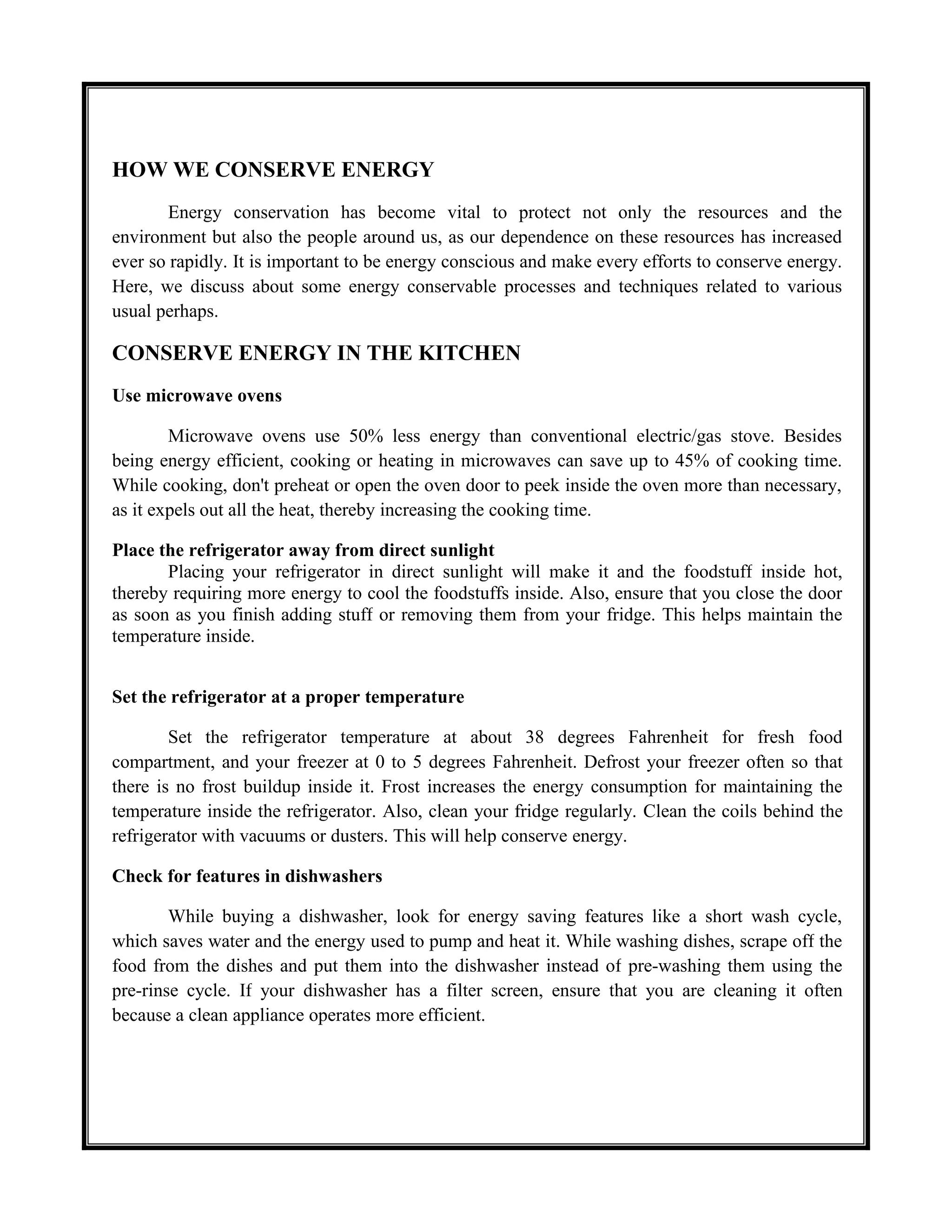 Project on Energy Conservation | PDF