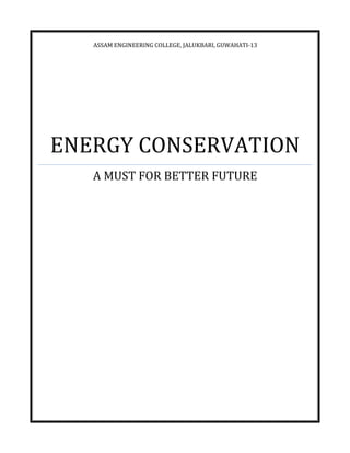 Project on Energy Conservation | PDF