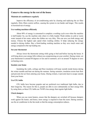Project on Energy Conservation | PDF