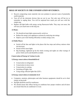 Project on Energy Conservation | PDF