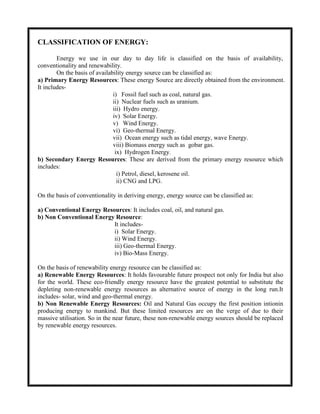 Project on Energy Conservation | PDF