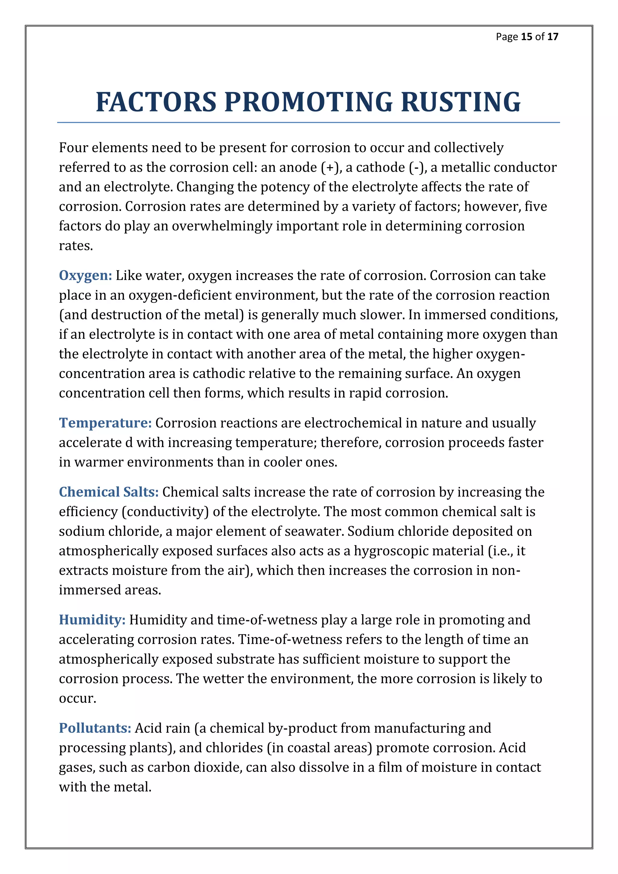 12th CHEMISTRY PROJECT - RUSTING OF IRON | PDF