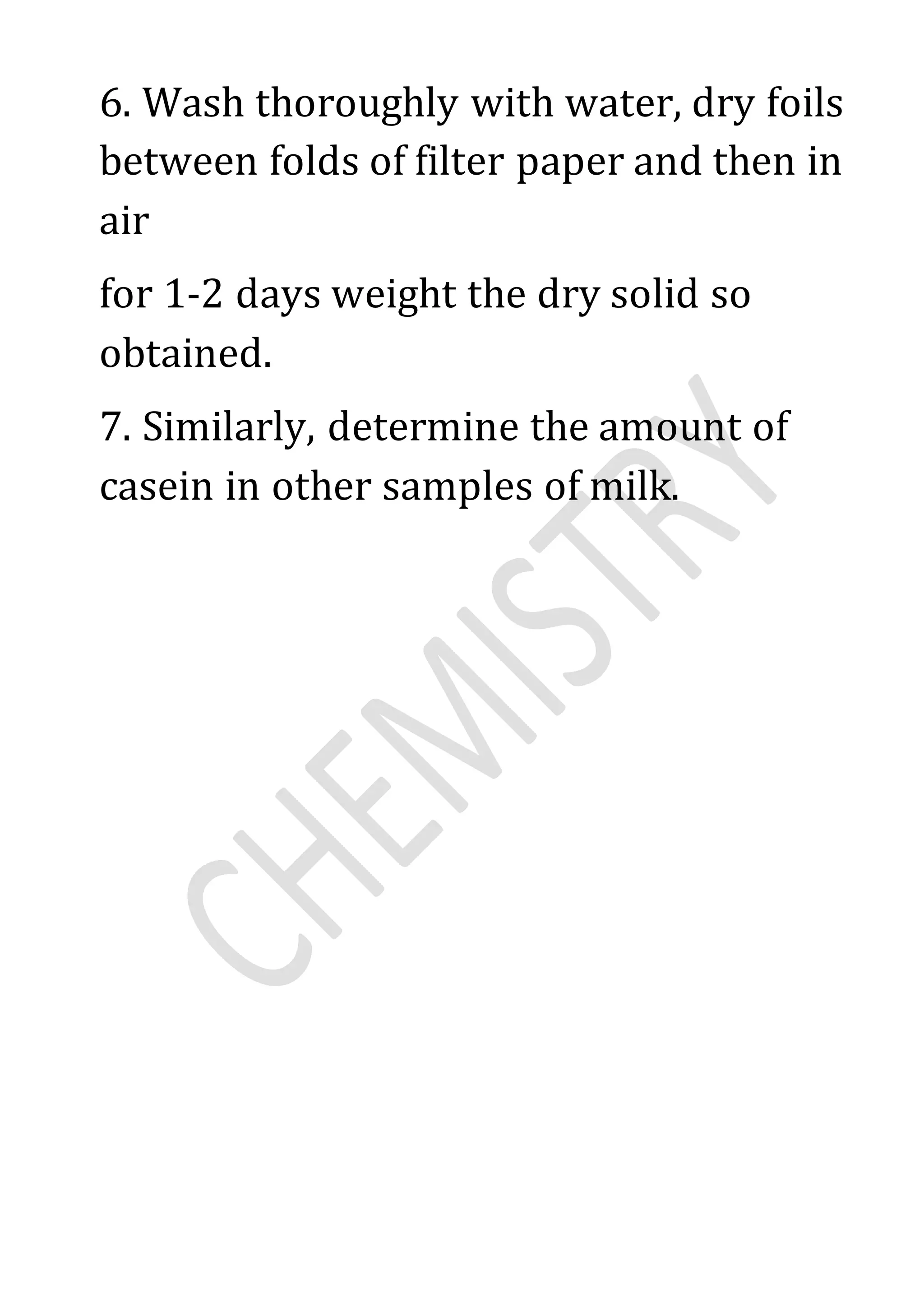 Chemistry project on casein in mik | DOCX