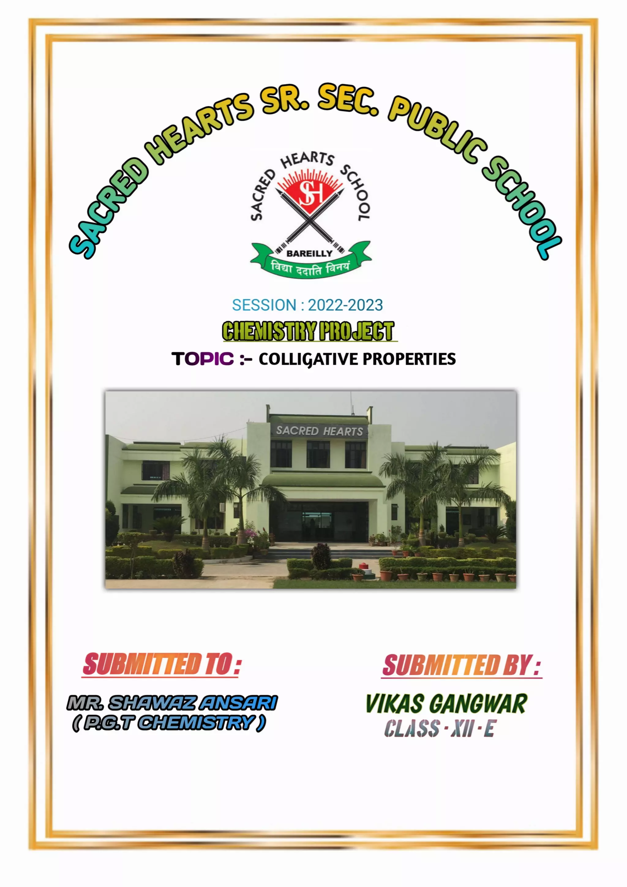 Chemistry project on colligative properties of class 12 CBSE 2022-2023 ...