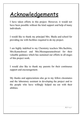 Chemistry Investigatory project | DOCX