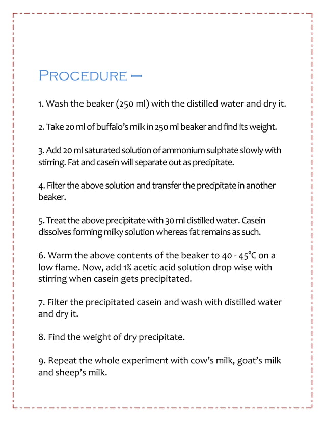 Chemistry project part 1 caseins in milk...... | PDF