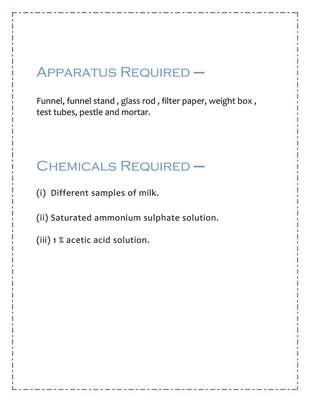 Chemistry project part 1 caseins in milk...... | PDF