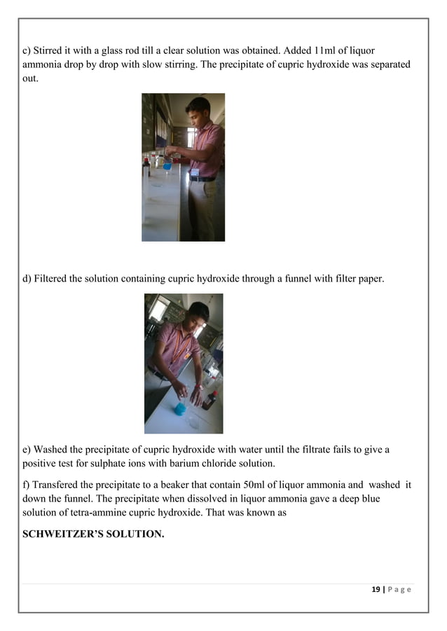 Chemistry project PREPARATION OF RAYON FROM FILTER PAPER | PDF ...