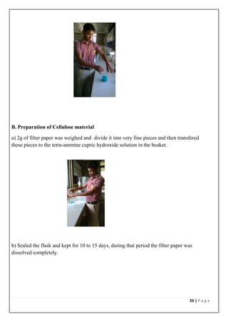 Chemistry project PREPARATION OF RAYON FROM FILTER PAPER | PDF