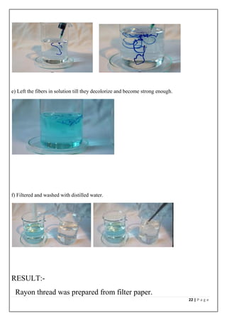Chemistry project PREPARATION OF RAYON FROM FILTER PAPER | PDF
