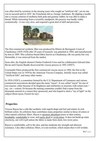 Chemistry project PREPARATION OF RAYON FROM FILTER PAPER | PDF