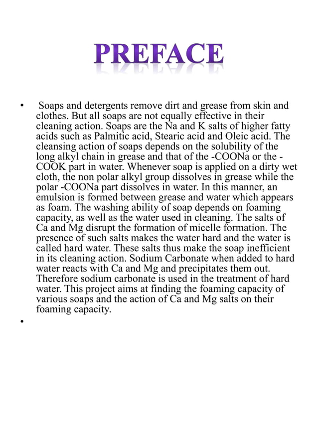 Chemistry project ON SAPONIFICATION | PPTX | Skin Care | Beauty