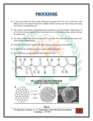"Study of amount of Casein present in different samples of Milk" [J P ...