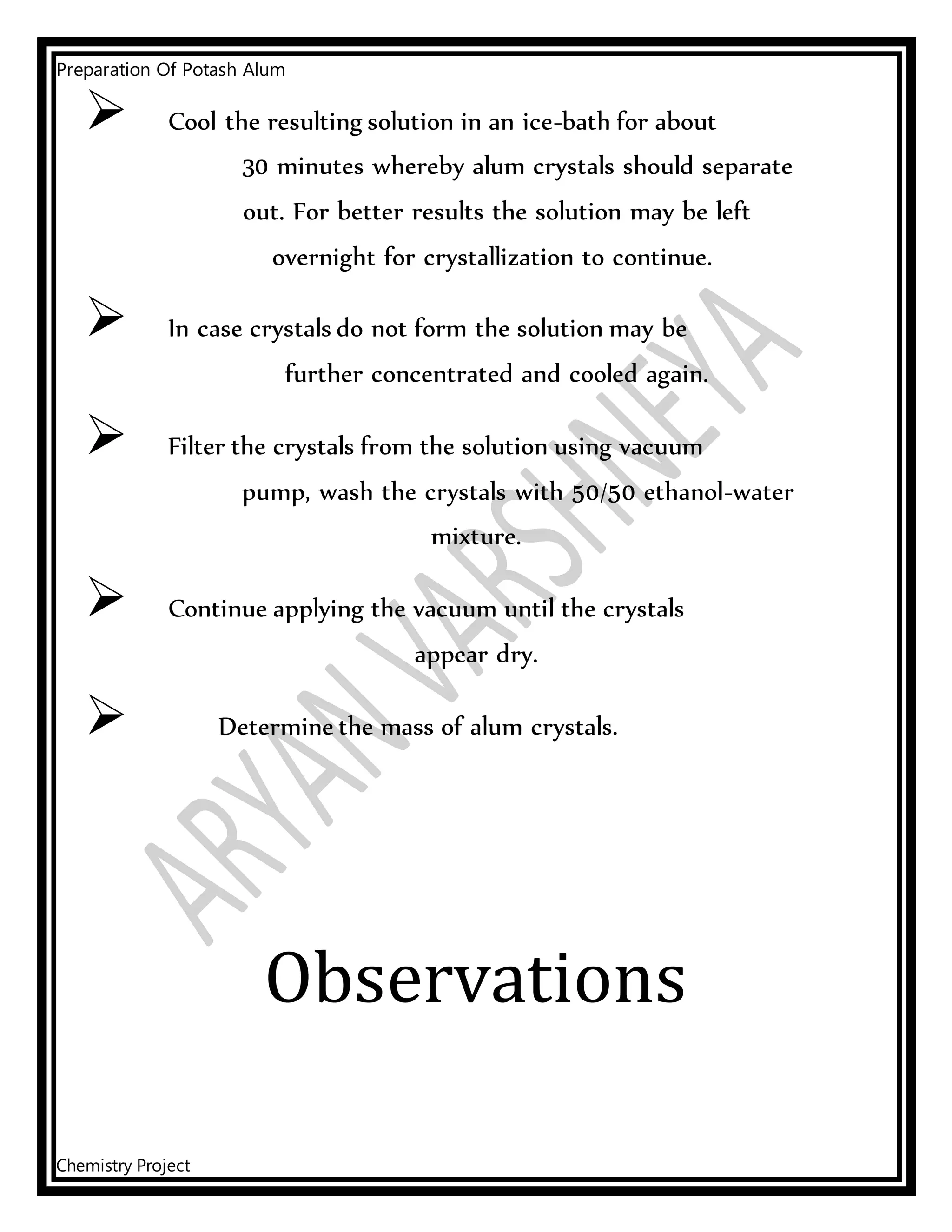 The Preparation Of Potash Alum | DOCX