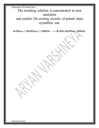 The Preparation Of Potash Alum | DOCX