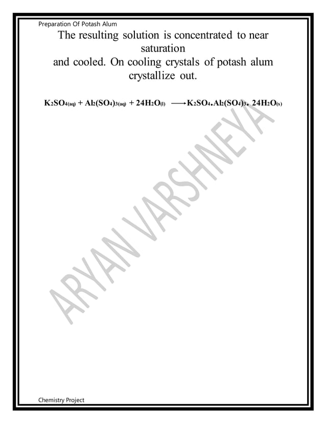 The Preparation Of Potash Alum | DOCX