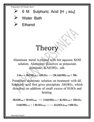 The Preparation Of Potash Alum | DOCX