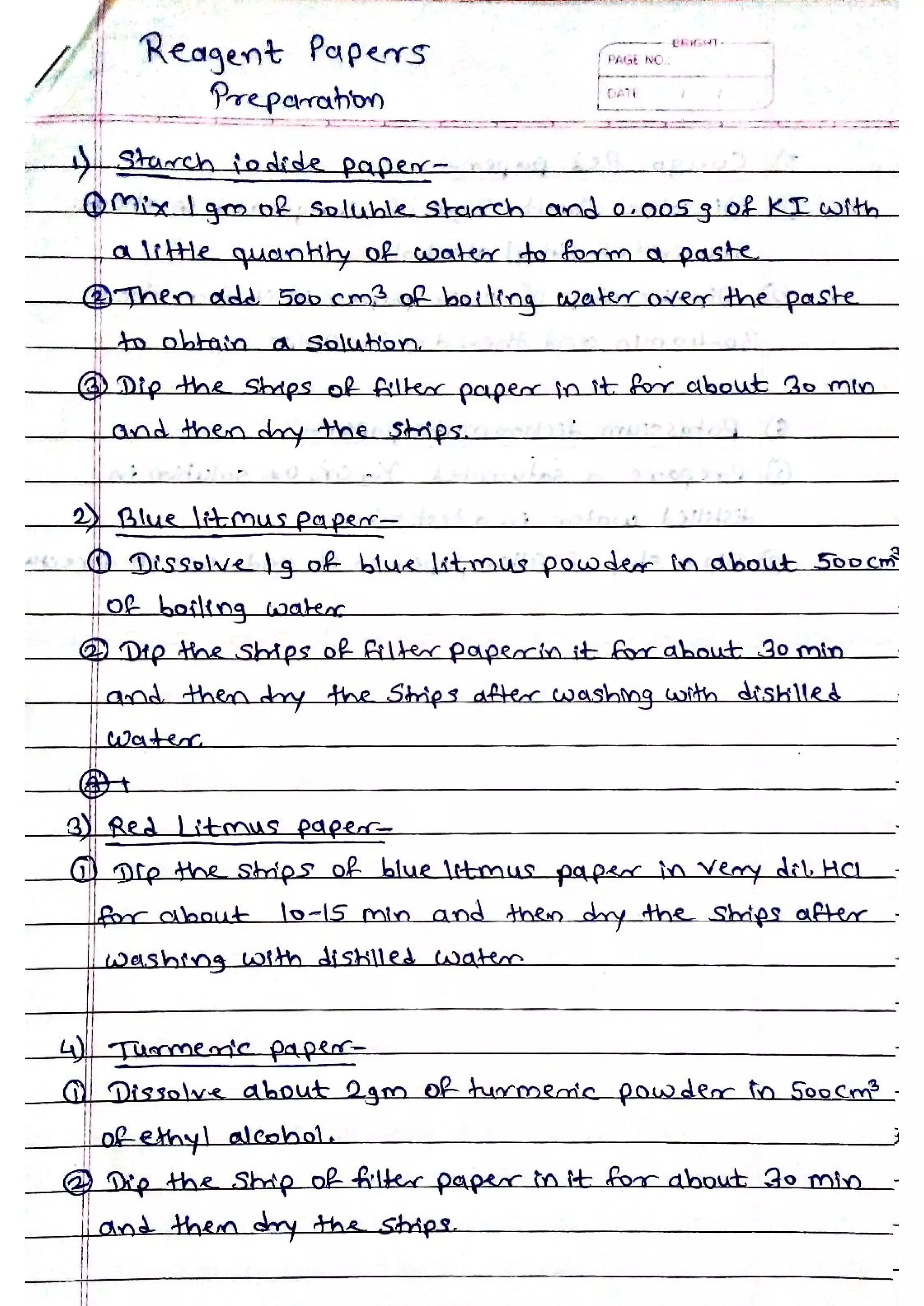 Chemistry Reagent Papers Preparation | PDF