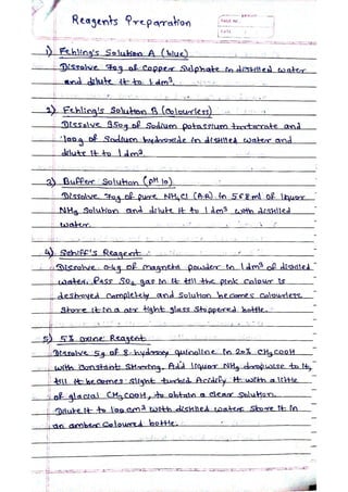 Chemistry Reagent Preparations | PDF