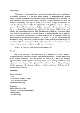 Lab Report Chemistry Matriculation - BricetinHebert