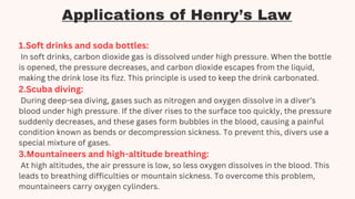 ChemistrySeminar, Solubility of gases in liquids, Henry's law and it's ...