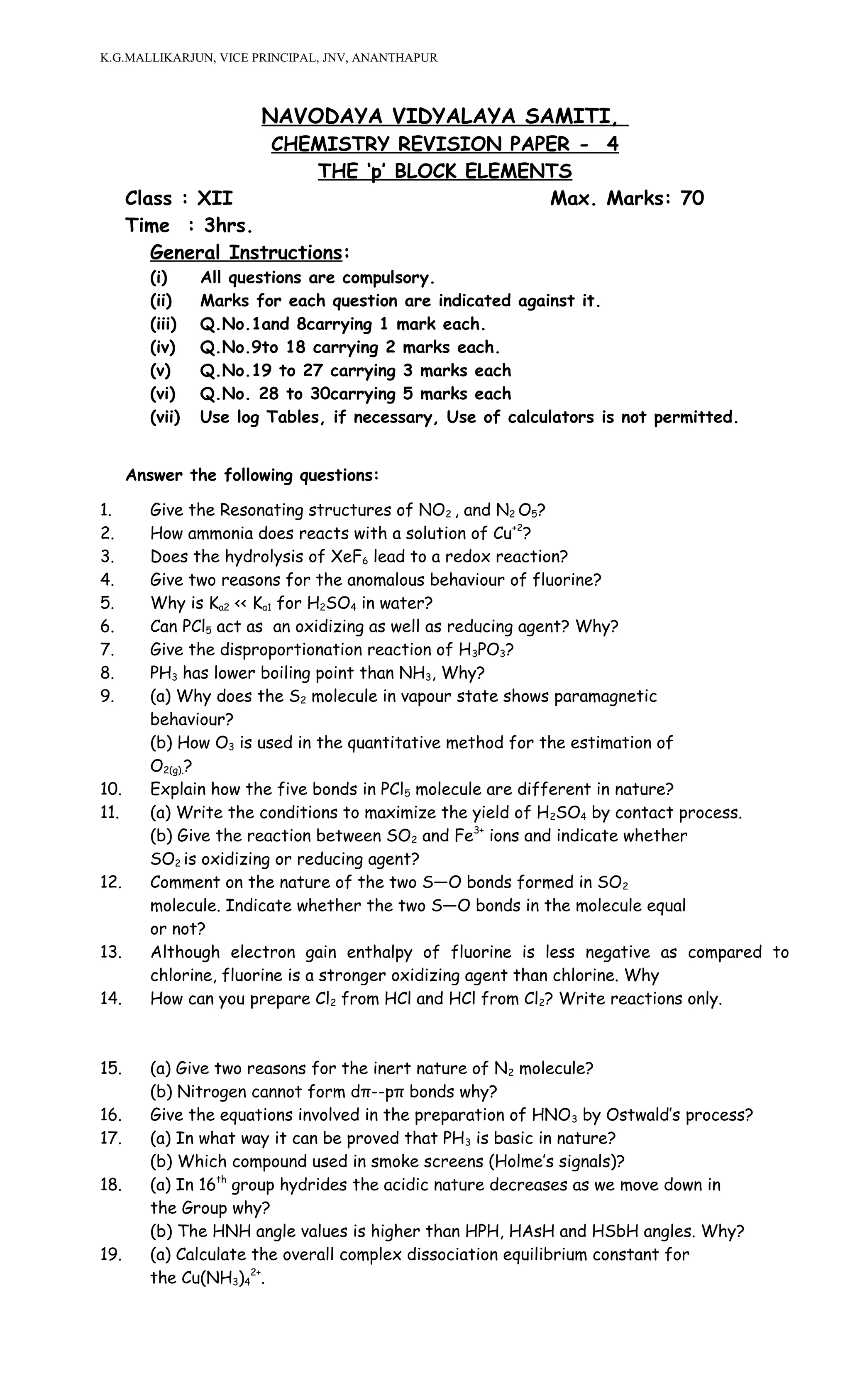 Chemistry slot test 4 | DOC